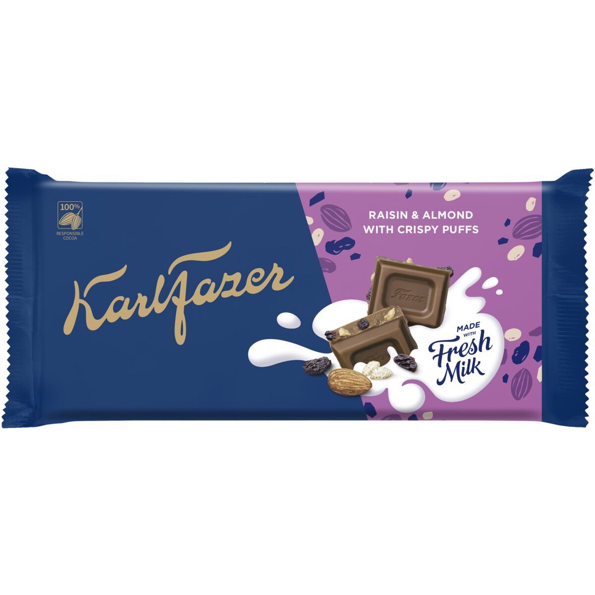 Fazer Chocolate Cake Raisins Almonds Puffs 143g